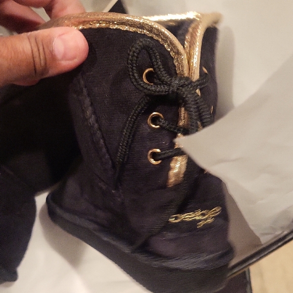 bebe | Shoes | Bebe Kids Boots With Black And Gold Accents | Poshmark